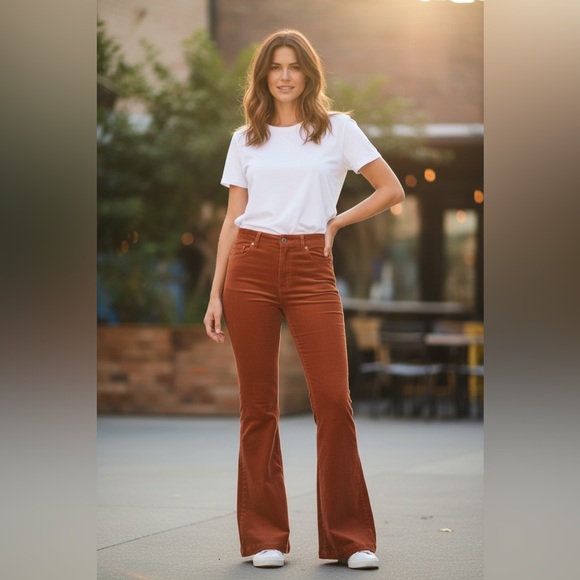 Boden | Pants & Jumpsuits | Boden Rust Flare Corduroy Pants | Poshmark